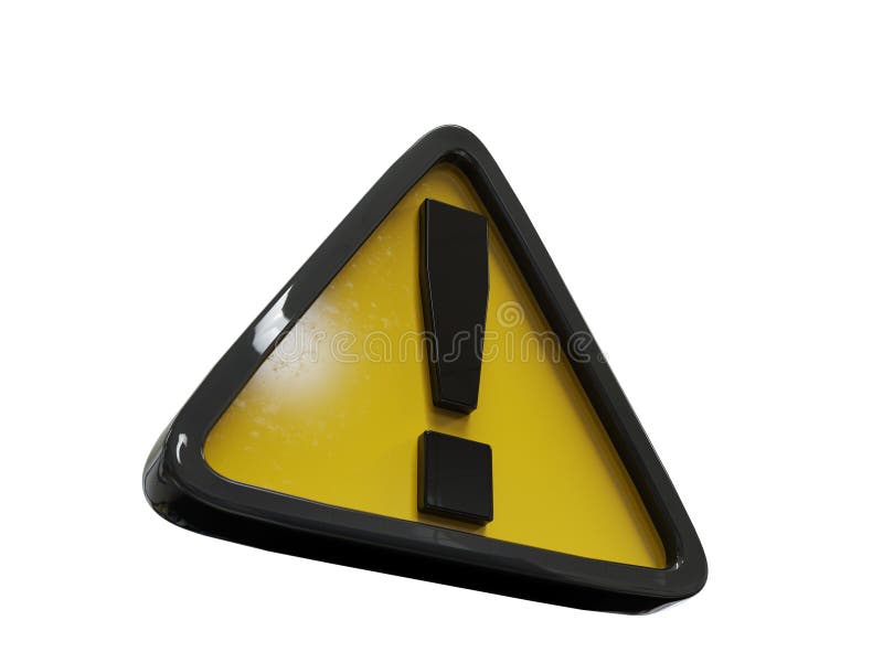 Yellow TriangleÂ Warning 3d Sign with Exclamation Mark Stock ...