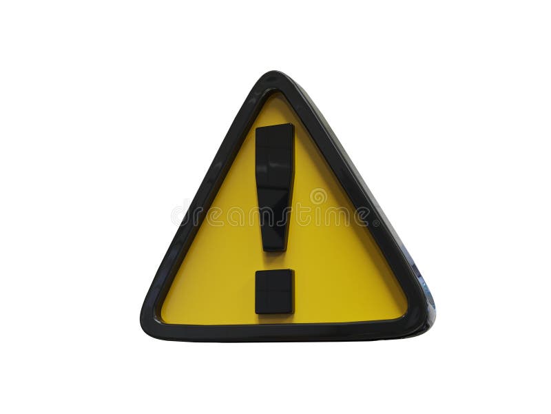 Yellow TriangleÂ Warning 3d Sign with Exclamation Mark Stock ...