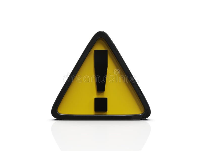 Yellow TriangleÂ Warning 3d Sign with Exclamation Mark Stock ...