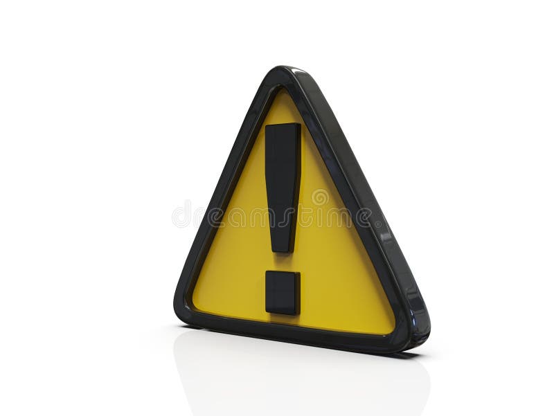 Yellow TriangleÂ Warning 3d Sign with Exclamation Mark Stock ...