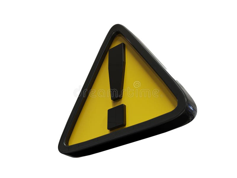 Yellow TriangleÂ Warning 3d Sign with Exclamation Mark Stock ...