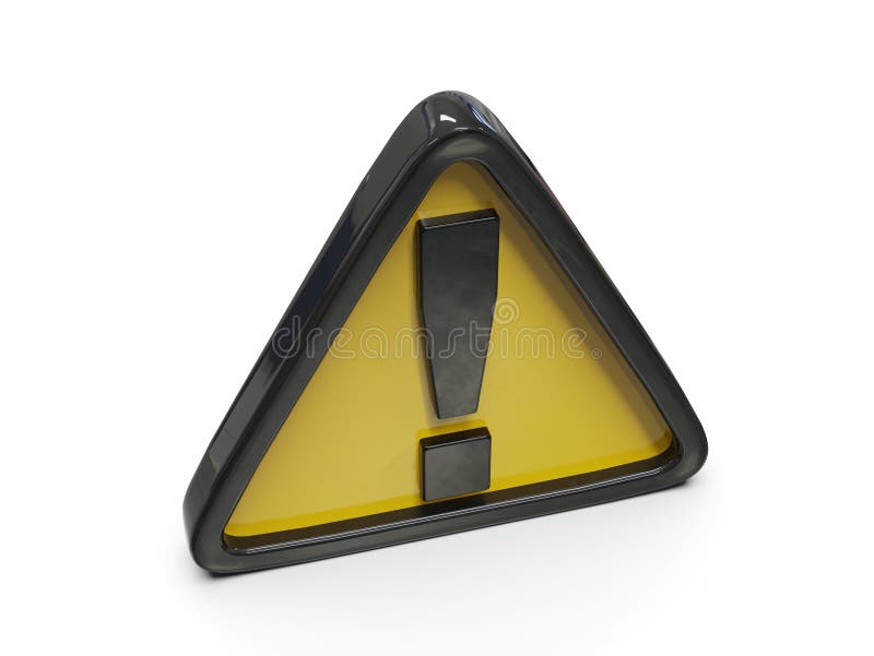 Yellow TriangleÂ Warning 3d Sign with Exclamation Mark Stock ...