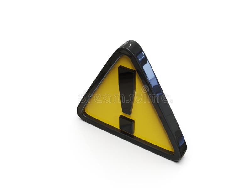 Yellow TriangleÂ Warning 3d Sign with Exclamation Mark Stock ...