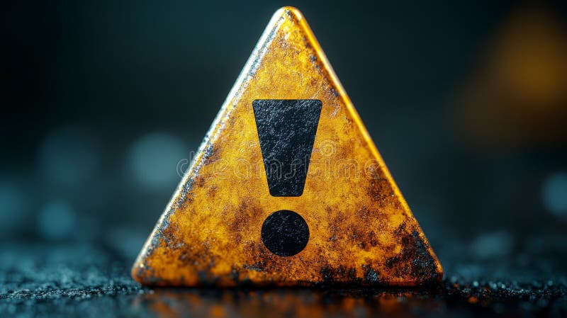 Yellow Triangle Warning Icon with Black Exclamation Sign for Safety and ...