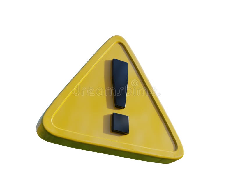 Yellow TriangleÂ Warning Sign with Exclamation Mark Stock Illustration ...