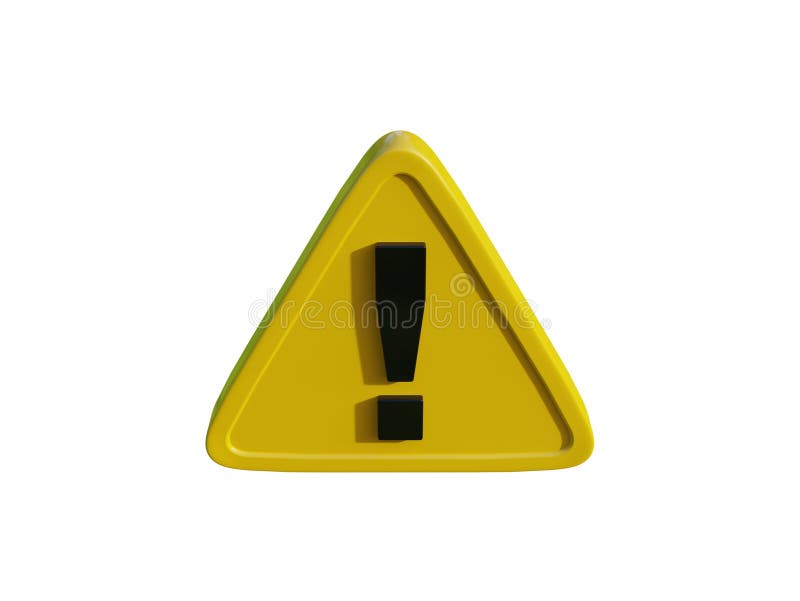 Yellow Triangle Warning Sign with Exclamation Mark Stock Illustration ...