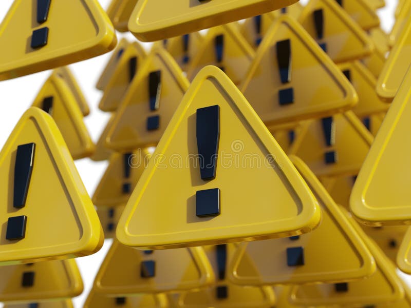Yellow TriangleÂ Warning Sign with Exclamation Mark Stock Illustration ...
