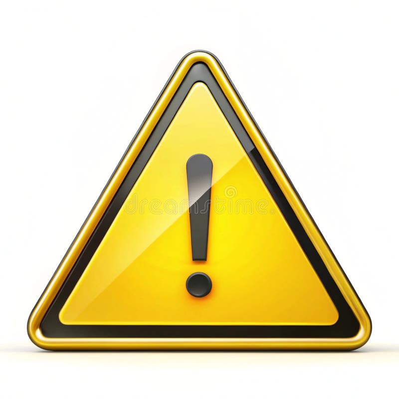 Yellow Triangle Warning Sign Isolated Stock Illustration - Illustration ...