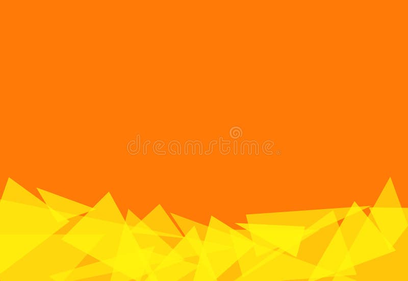 Yellow Triangles on Orange Background with Copy Space Stock ...