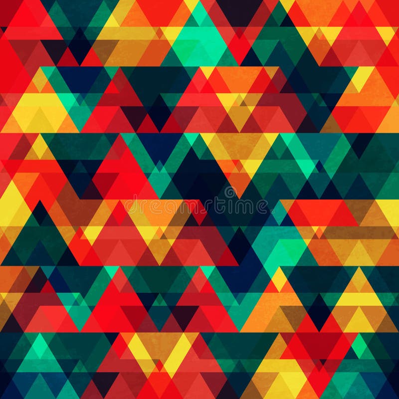 Yellow Triangles Seamless Pattern Stock Vector - Illustration of modern ...