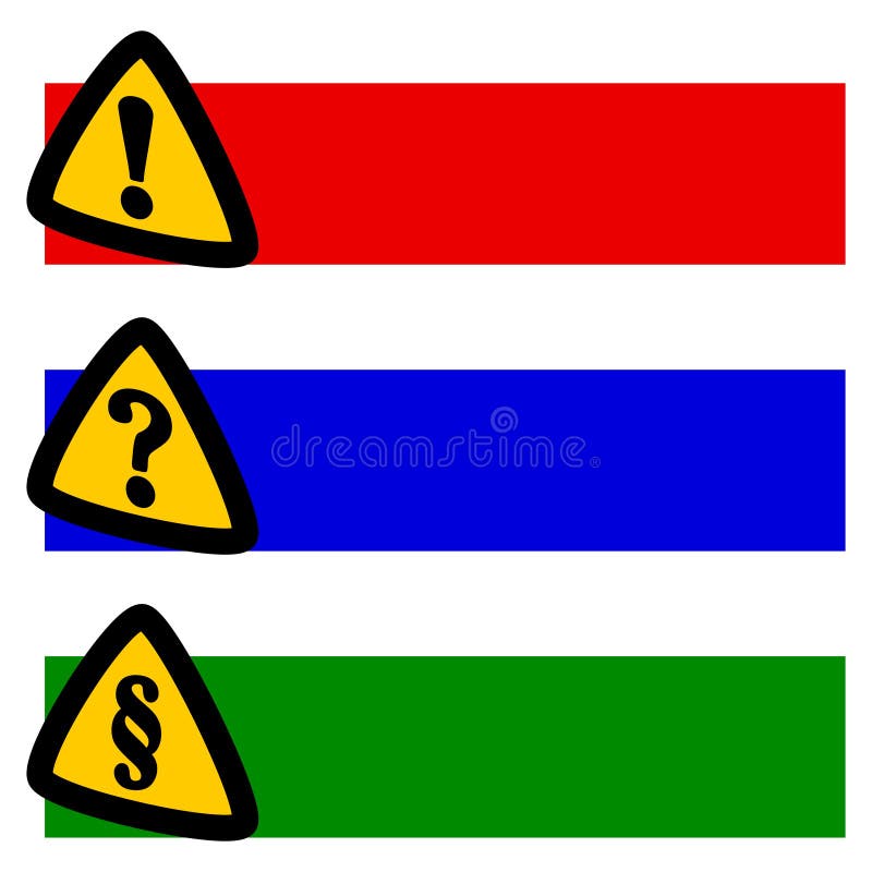 Yellow Triangles with Section, Exclamation and Question Mark Stock ...