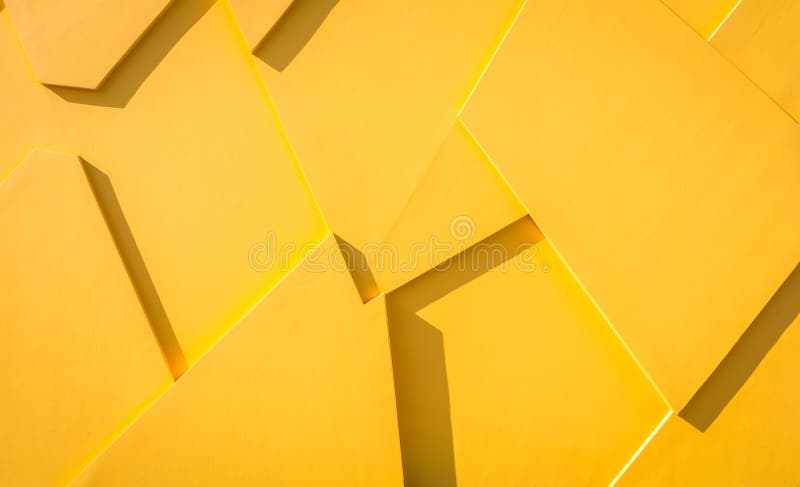 Yellow Triangles Wall Background Stock Image - Image of light, style ...