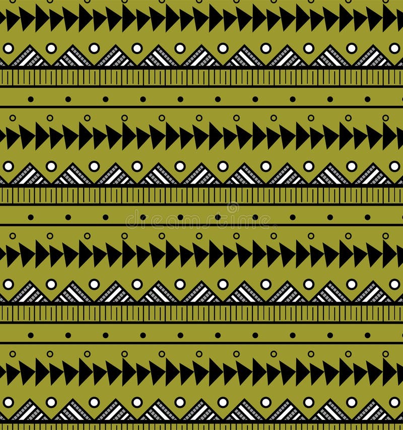 Yellow Triangular and Blue Basic Round Ethnic Pattern Stock Vector ...