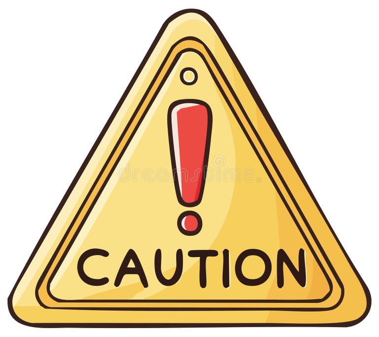Cartoon Yellow Caution Sign Clipart. Generative AI Stock Illustration ...