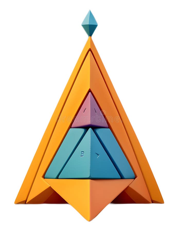 Pyramid of Figures Over Blue Countryside Stock Illustration ...