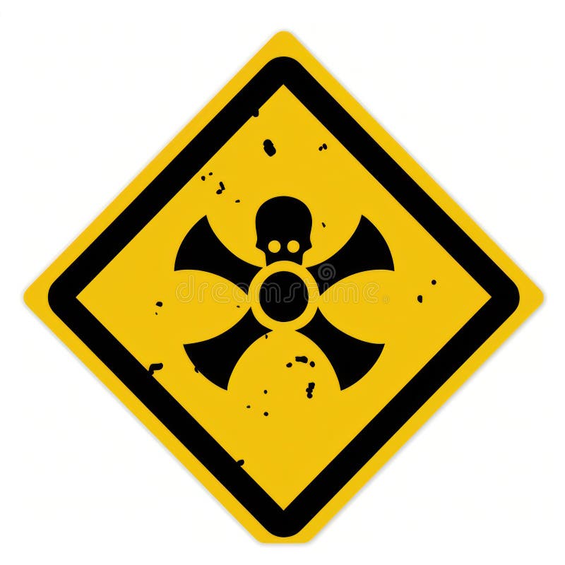 Red Danger Skull Crossbones Warning Sign Isolated on White Background ...