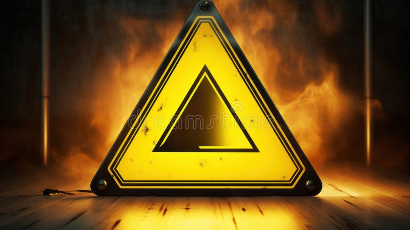 Yellow Triangular Sign. Grungy Style Danger Sign with Skull and Cross ...