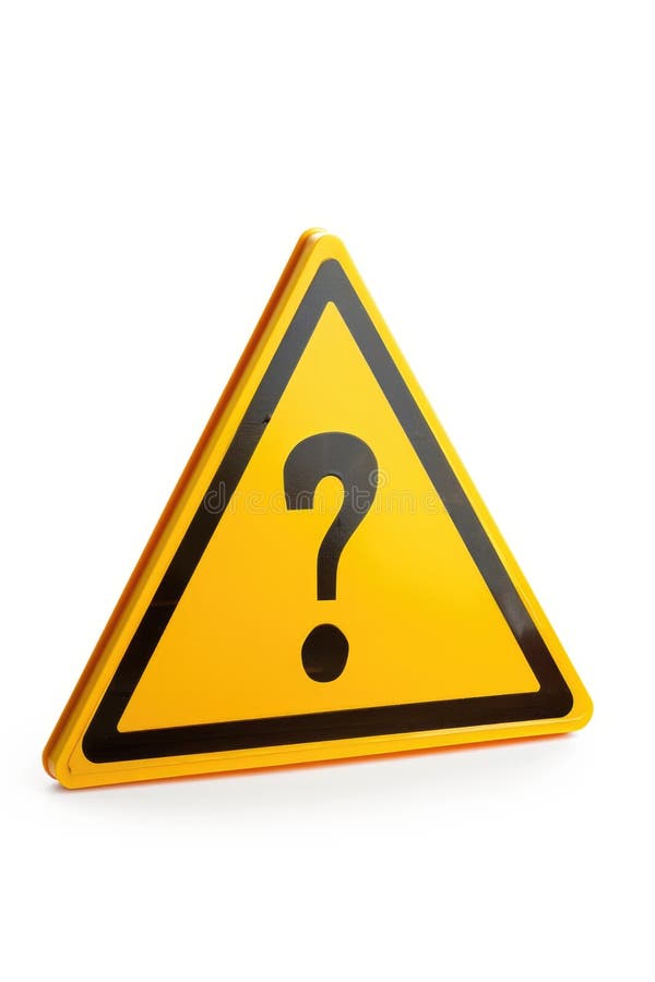 A Yellow Triangular Sign with a Question Mark, Often Used As a Warning ...