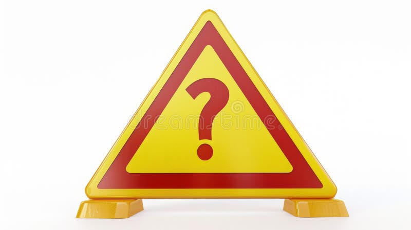 A Yellow Triangular Sign with a Question Mark Symbol. Suitable for ...