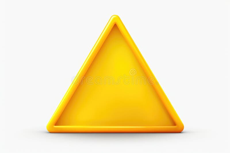 A Yellow Triangular Sign on a White Background. Suitable for Road ...