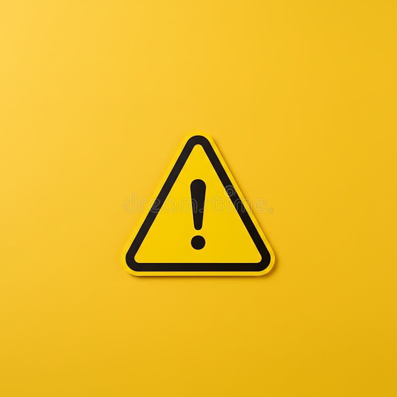 A Yellow Triangular Warning Sign with a Black Border Features an ...