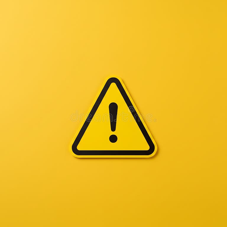 A Yellow Triangular Warning Sign with a Black Border Features an ...