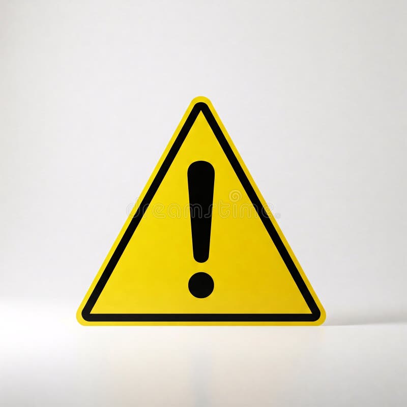 A Yellow Triangular Warning Sign with a Black Exclamation Mark ...
