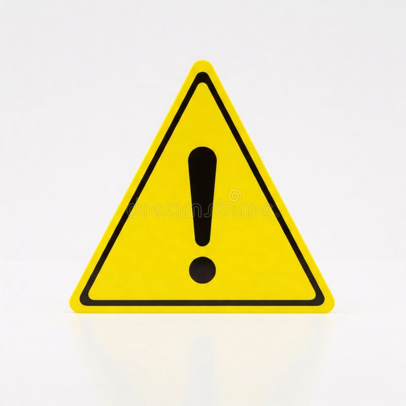 A Yellow Triangular Warning Sign with a Black Exclamation Mark ...