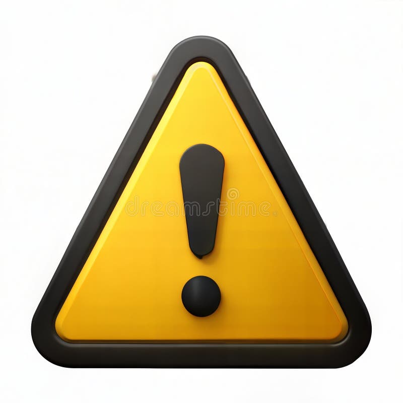A Yellow Triangular Warning Sign with a Black Exclamation Mark, Set ...