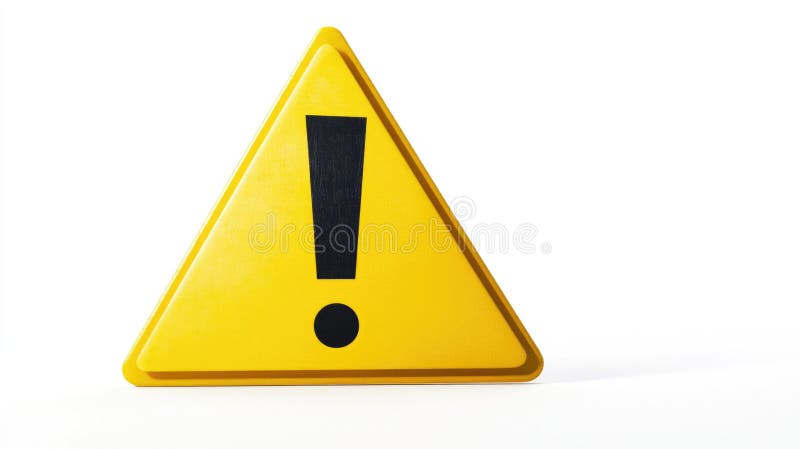Yellow Triangular Warning Sign with Exclamation Mark Stock Image ...
