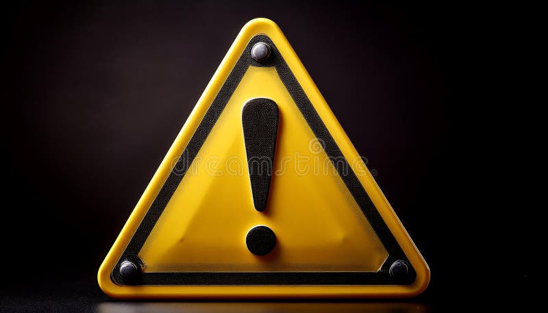 A Yellow Triangular Warning Sign with an Exclamation Mark in the Center ...