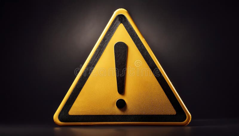 A Yellow Triangular Warning Sign with an Exclamation Mark in the Center ...