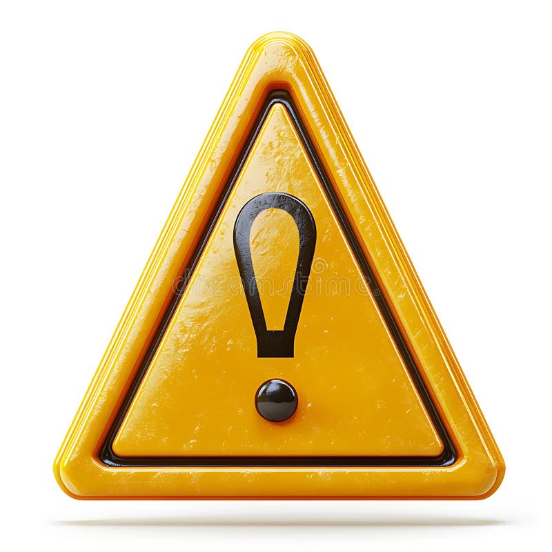 Yellow Triangular Warning Sign with Exclamation Mark Symbol Isolated on ...