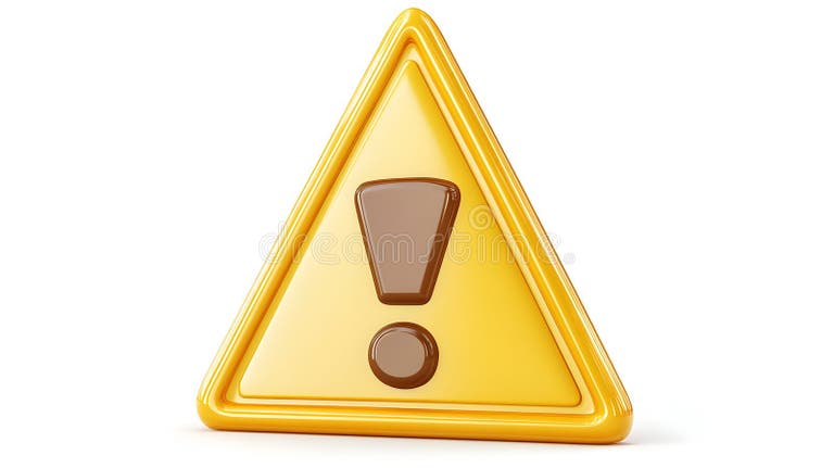 Yellow Triangular Warning Sign with Exclamation Mark on White ...