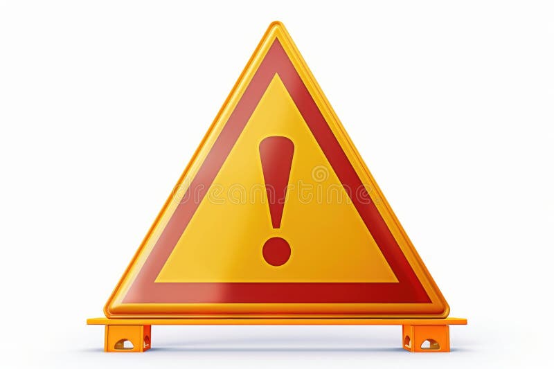 A Yellow Triangular Warning Sign with a Red Exclamation Mark. Suitable ...