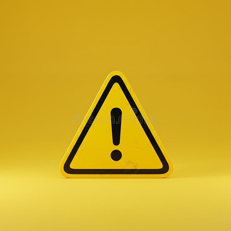 Yellow Triangular Warning Sign with a Thick Black Border and an ...