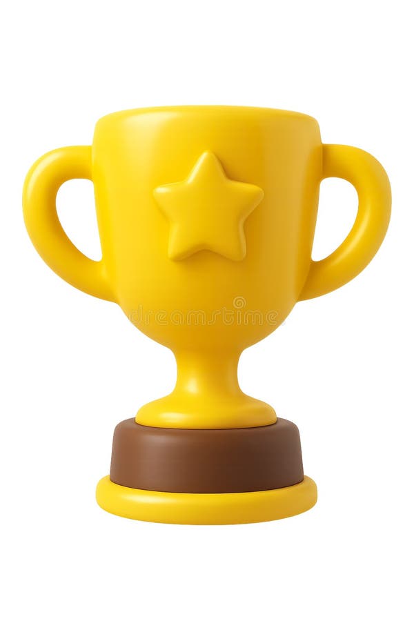 Yellow Trophy with Star on Brown Base Stock Image - Illustration of ...