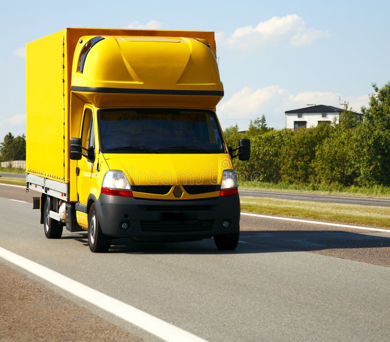 Yellow truck stock photo. Image of driving, semi, carrying - 14659824