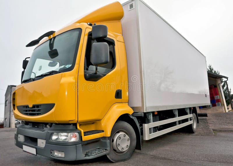 Yellow truck stock photo. Image of carry, delivery, cargo - 18461030