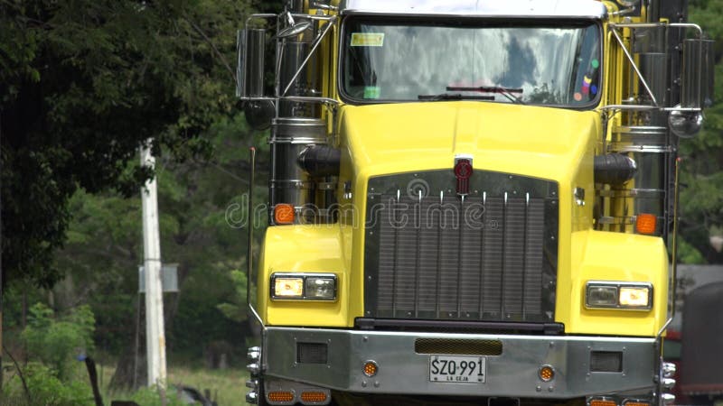 Yellow Truck or Big Rig editorial image. Image of saffron - 101245785