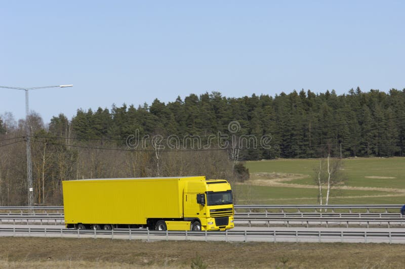Yellow trucking concept stock photo. Image of countryside - 2303226