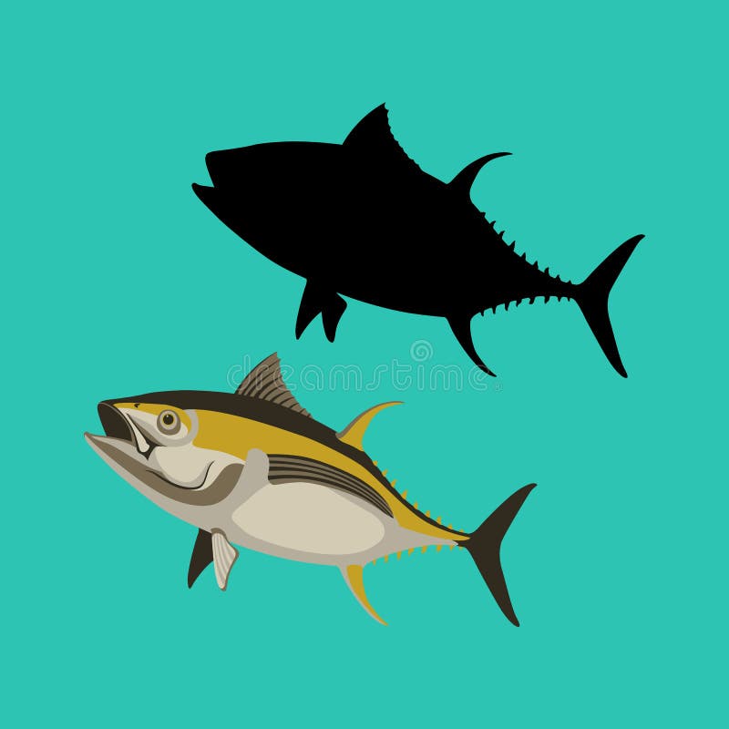 Tuna Fish, Vector Illustration, Flat Style, Side View Stock Vector ...