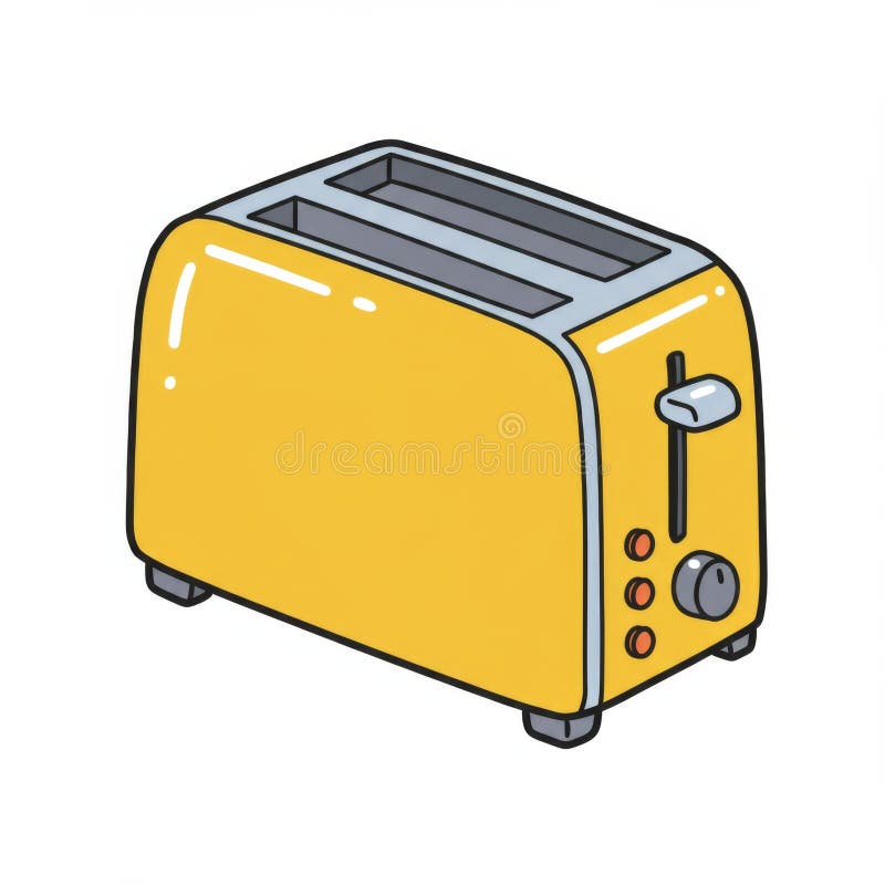 Yellow Two-Slice Toaster Illustration Stock Illustration - Illustration ...