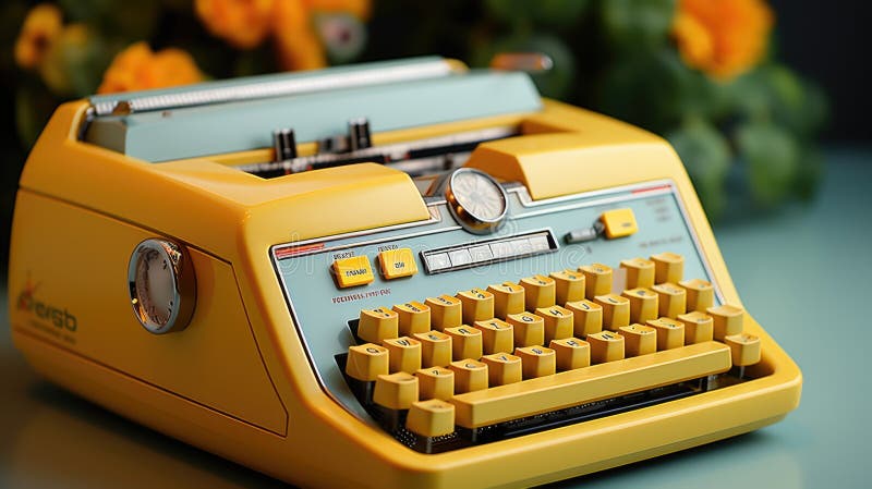 A Yellow Typewriter Sitting on Top of a Table. Generative AI Image ...