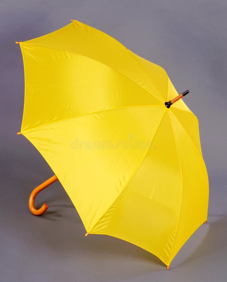 Yellow Umbrella on a White Background Stock Photo - Image of protection ...