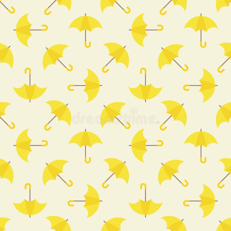 Yellow Umbrella Seamless Pattern Stock Vector - Illustration of ...