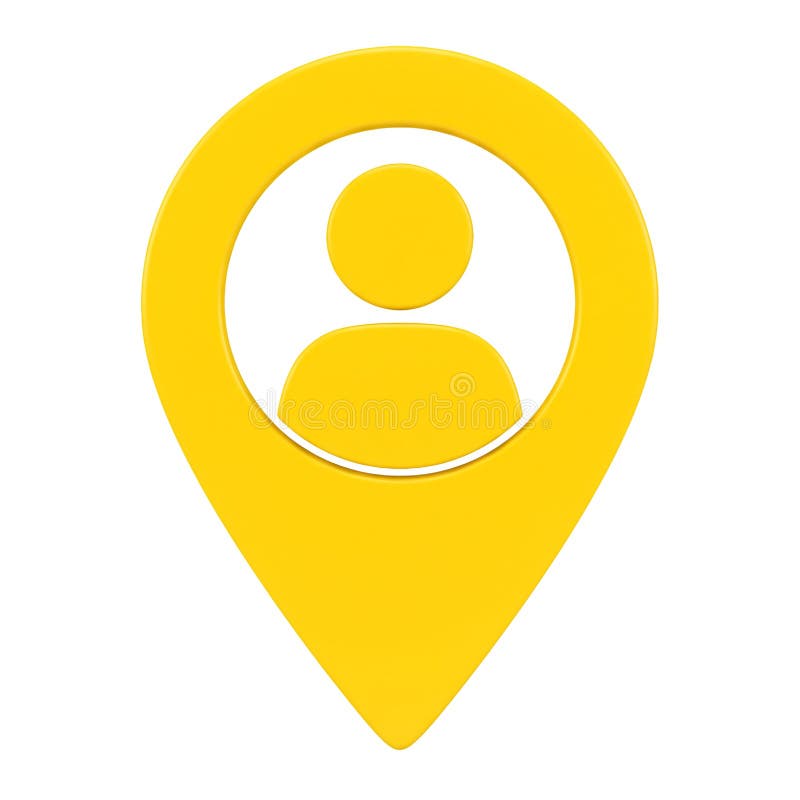 Yellow User Location Pin Icon Vector Stock Illustration - Illustration ...