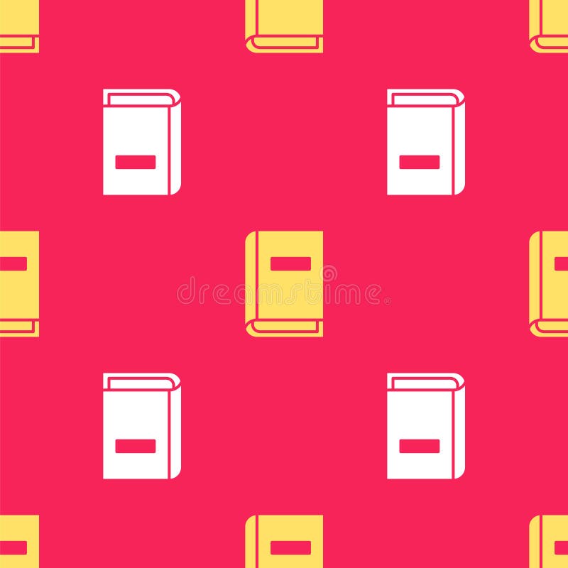 Yellow User Manual Icon Isolated Seamless Pattern on Red Background ...