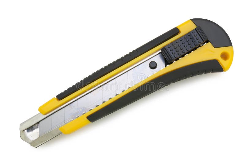 Yellow utility Knife stock photo. Image of cutter, blade - 40048498