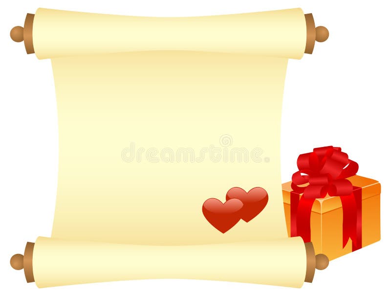 Yellow valentine s scroll stock vector. Illustration of paper - 17312985